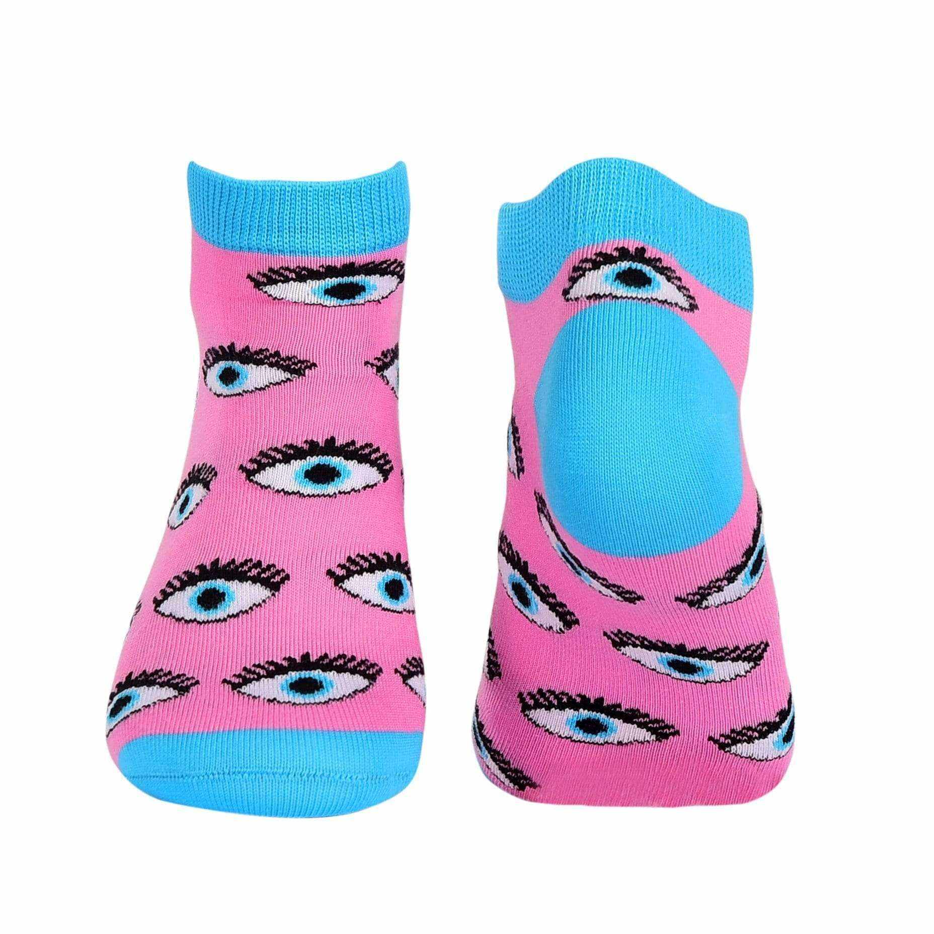 Evil Eyes Ankle/Low Cut Socks - Pink – Tale Of Socks